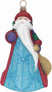 Santa with Glitter Christmas Ornaments