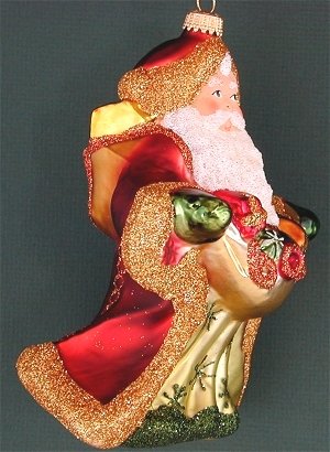Santa with Glitter Christmas Ornaments