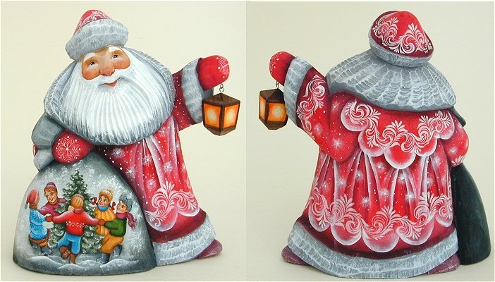 Wooden Santa and Father Frost